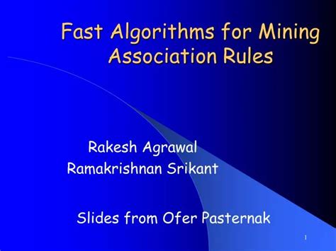 Ppt Fast Algorithms For Mining Association Rules Powerpoint