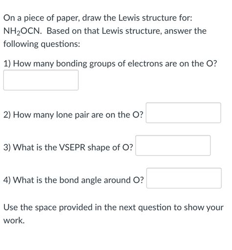 Solved On A Piece Of Paper Draw The Lewis Structure For Chegg Com