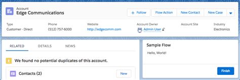 Salesforce 組織のページでのフローの表示 単元 Salesforce Trailhead