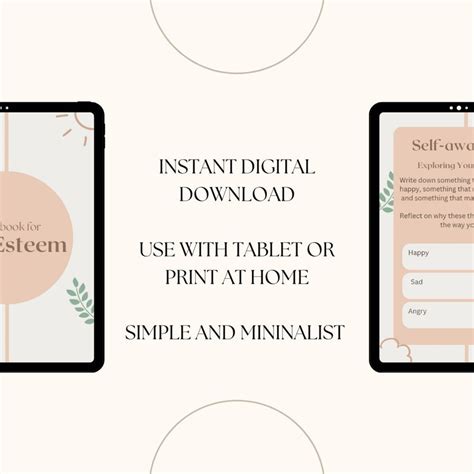 Self Esteem Workbook Etsy