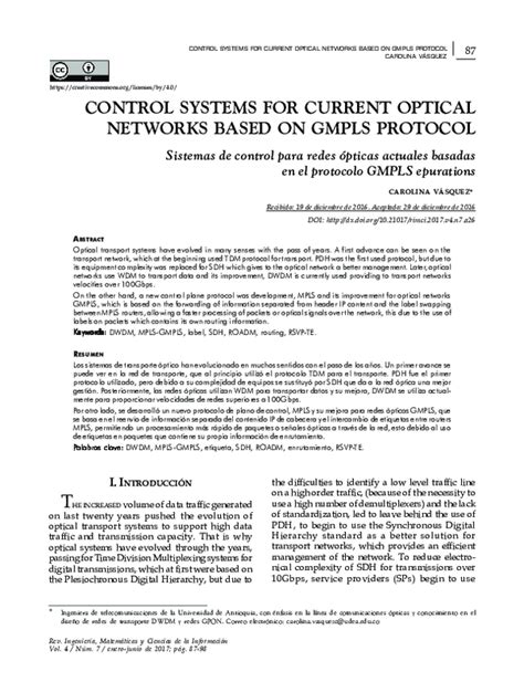 Pdf Control Systems For Current Optical Networks Based On Gmpls Protocol