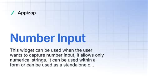 Number Input Appizap