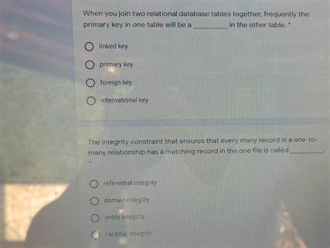 solved when you join two relational database tables