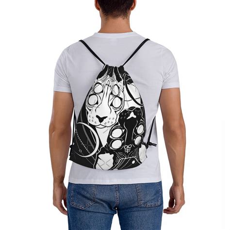 Badu Bg Сфинкс Котки с Анкх и Левиатан Чанти с шнурове Раници Чанти Пътна чанта Дамска раница