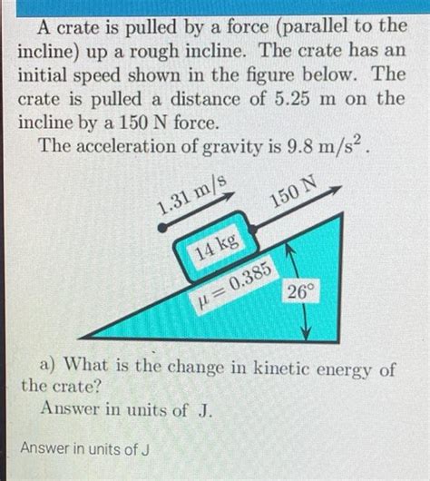 Solved A Crate Is Pulled By A Force Parallel To The Chegg