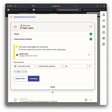 how to send a slack group message for translators using zapier