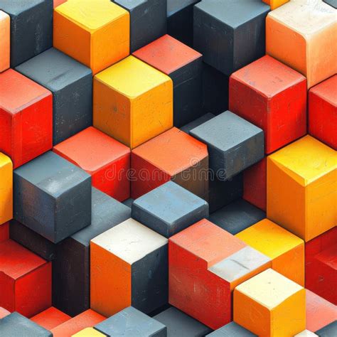 A Collection Of Three Dimensional Cubes Stacked Together Forming A