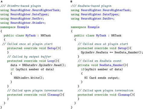 Code Structure For Two Types Of Real Time Plugin Implemented With The