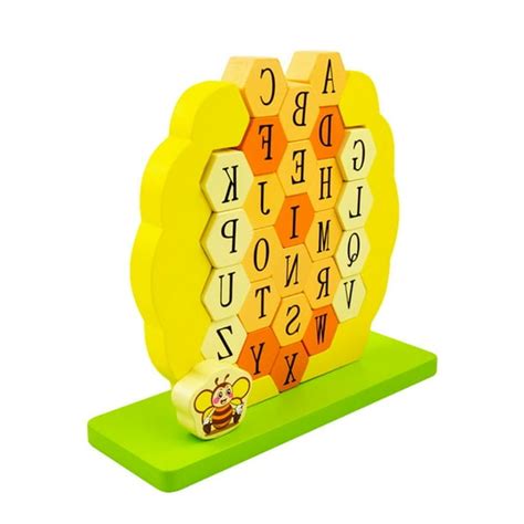 Preschool Abc Block Toys Hexagon Letter Blocks Puzzle Honeycomb