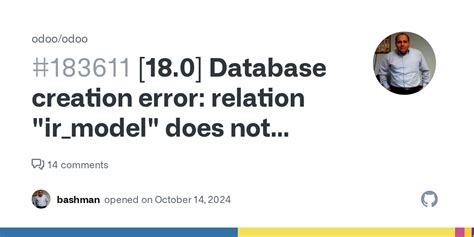 180 Database Creation Error Relation Irmodel Does Not Exist · Issue 183611 · Odoo
