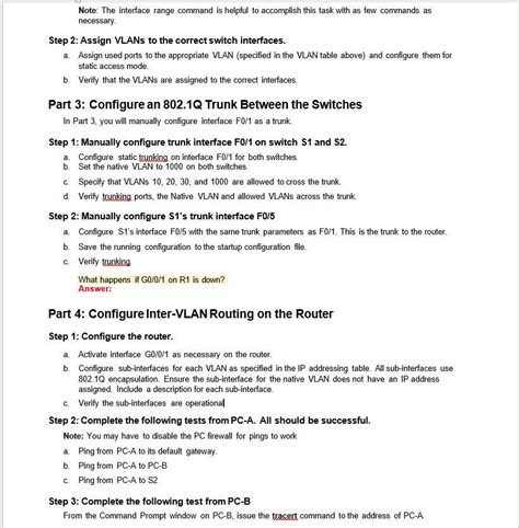 Solved Lab Implement Inter VLAN Routing Topologv Chegg