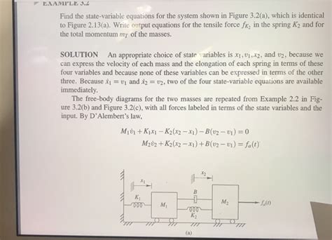 Solved EAAMPLE Find The State Variable Equations For The Chegg