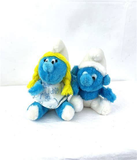 Lot Of 2 Vintage The Smurfs Peyo 1979 1981 Wallace Berrie Smurfette