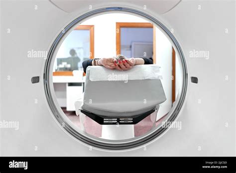 Unrecognizable Woman Into A Ct Scan Machine In An Hospital Stock Photo Alamy
