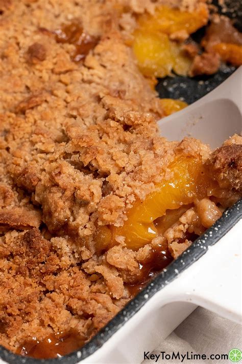Best Peach Crumble With A Crumb Topping Video Key To My Lime