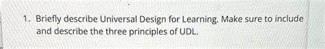 Briefly Describe Universal Design For Learning Make