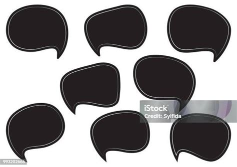 블랙은 Speesh 거품의 설정 텍스트에 대 한 빈 빈 대화 상자입니다 벡터 일러스트입니다 벡터 일러스트 레이 션 Brand Name Online Messaging