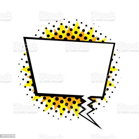빈 서식 파일 만화 텍스트 음성 빈 거품 하프톤 도트 배경 스타일 팝 아트 광장 스케치 폭발 붐입니다 만화 벡터 일러스트 레이 션 극장 매표소에 대한 스톡 벡터 아트 및