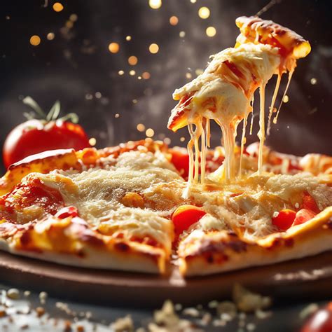 Juicy Ultra Cheesy Pizza Cheese Stretches A Lot Of Cheese Smoke