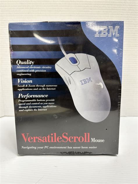 Vintage Ibm Versatile Scroll Computer Mouse Ps2 Wired 09n5513 New
