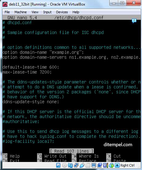 Setting Dhcp Server Di Debian 11 Ditempel