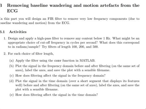 3 Removing Baseline Wandering And Motion Artefacts