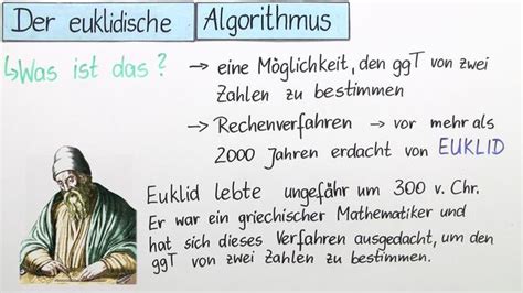 Wie Funktioniert Der Euklidische Algorithmus Übungen