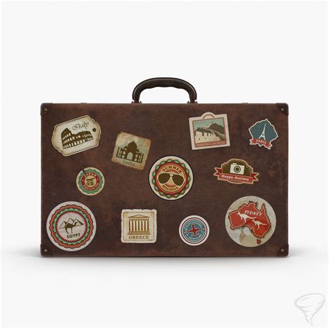 빈티지 여행 가방 3d 모델 24 Max Free3d