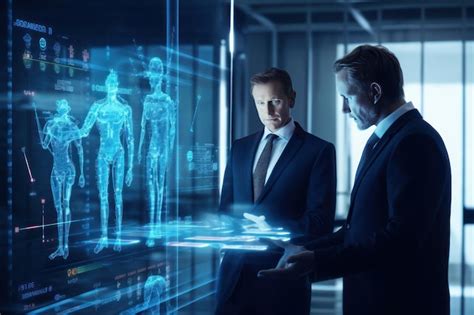 Premium Photo Businessman Touch Automated Data Management System