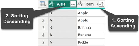 table sort table function power query m