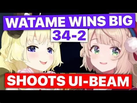Watame Wins Big, Shoots Ui-Beam (Shigure Ui & Tsunomaki Watame ...