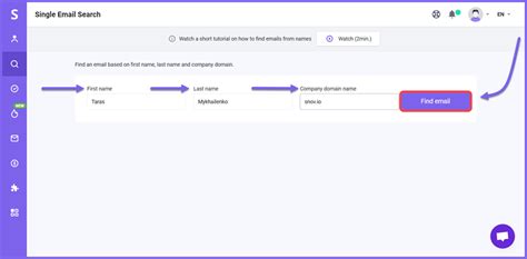 Snov Io How To Find Someones Email Address By Name And Company Website