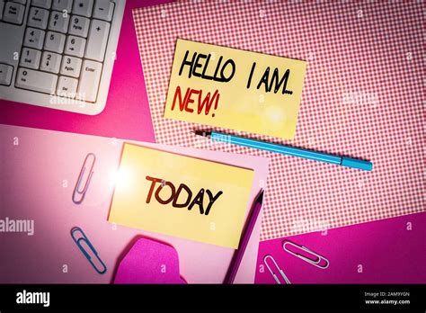 word writing text hello i am new business photo showcasing introducing