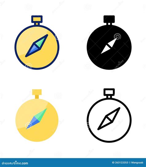 Compass Pointer And Location Icons Stock Vector Illustration Of