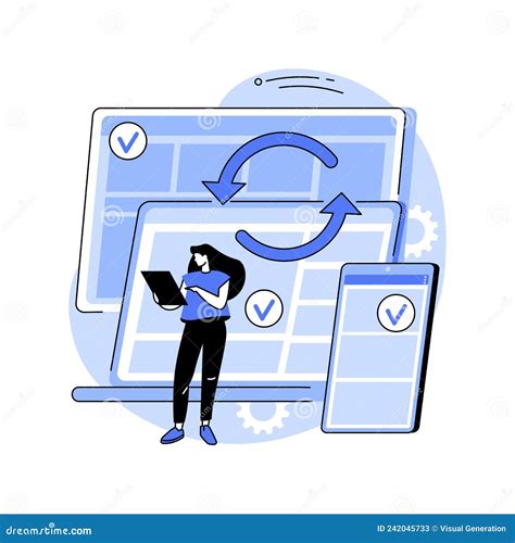 Cross Device Syncing Abstract Concept Vector Illustration Stock Vector Illustration Of Device