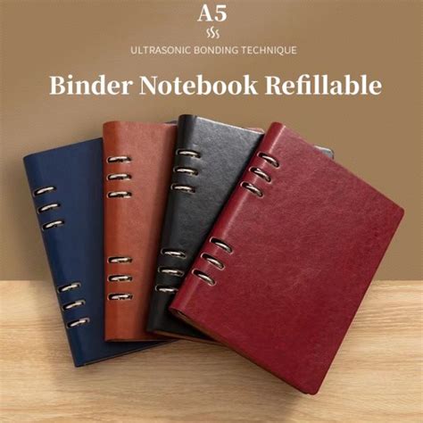 Notebook Binder Pu Leather Refillable Notebook A5 Loose Leaf Binder Office School Notebook 168