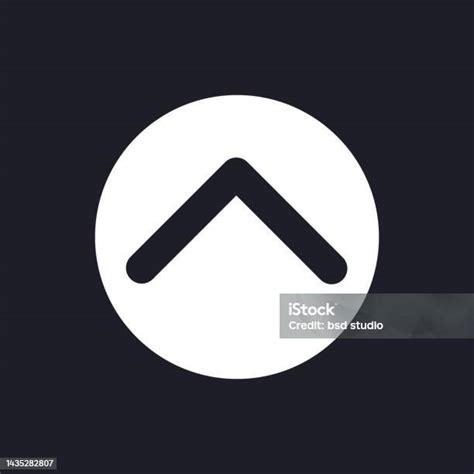 위쪽 방향 화살표 어두운 모드 글리프 Ui 아이콘 개념에 대한 스톡 벡터 아트 및 기타 이미지 개념 검은색 그래픽 사용자 인터페이스 Istock