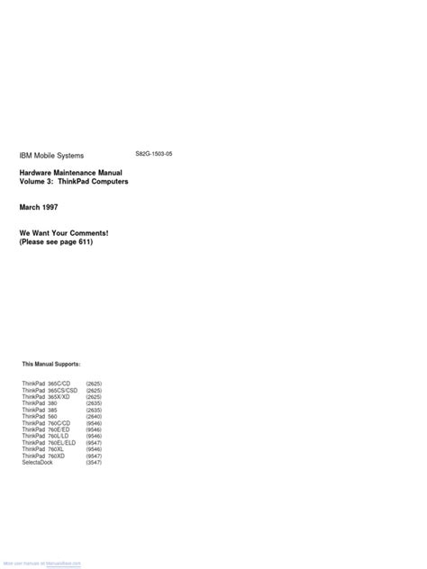 Manual Ibm Thinkpad 760el Eld 9547 Pdf Computers