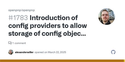 Introduction Of Config Providers To Allow Storage Of Config Objects In