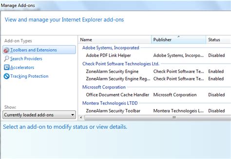 How To Selectively Disable Internet Explorer Addons