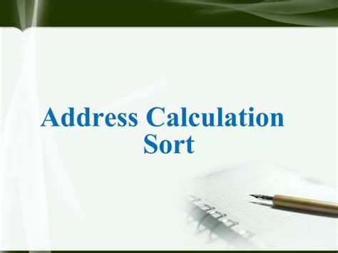 Address Calculation Sortpptx