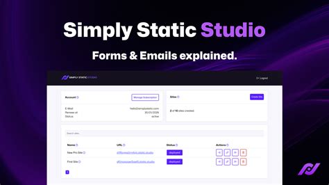 Simply Static Studio Forms E Mails Simply Static