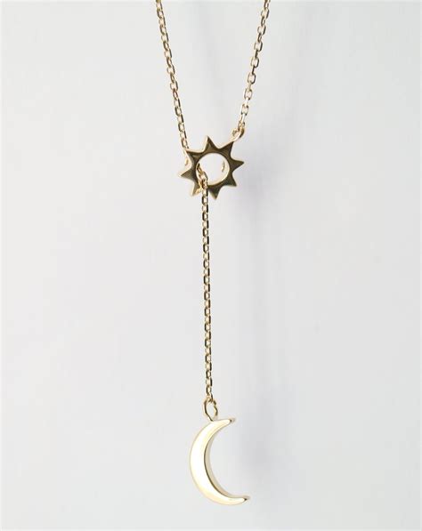 9kt Gold Sun And Moon Lariat Necklace Collective And Co