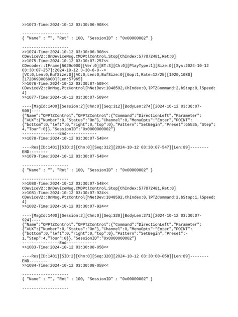 Ptz Control Command Log Analysis Pdf Computers