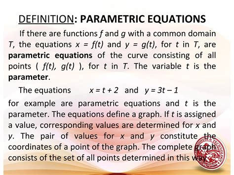 Lesson A Parametric Equations PPT