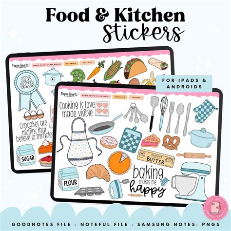 Food And Kitchen Stickers Digital Stickers Goodnotes Stickers Noteful