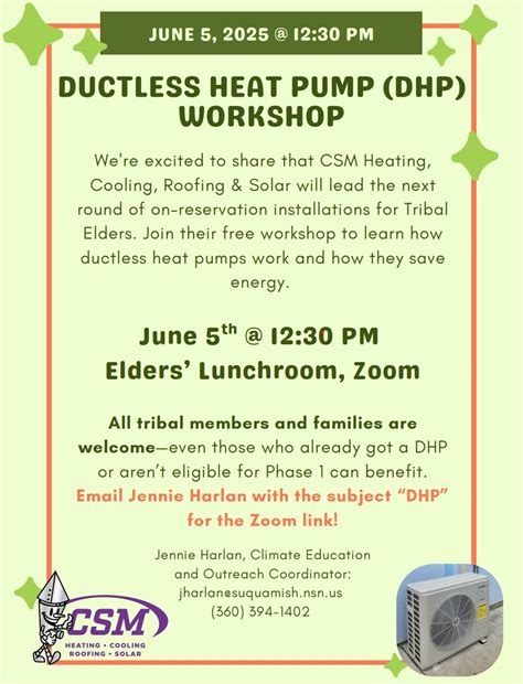 Ductless Heat Pump Workshop The Suquamish Tribe