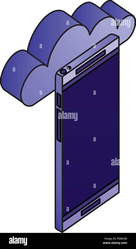 Smartphone Cloud Computing Storage Network Data Vector Illustration