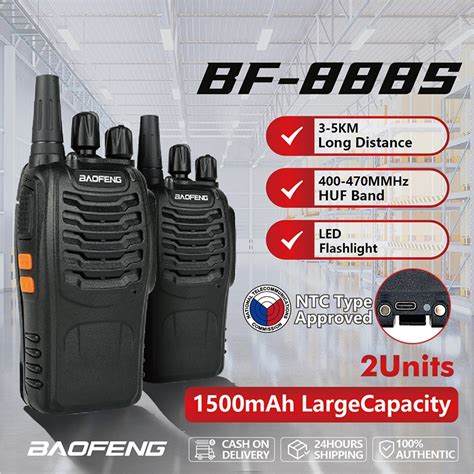 Baofeng Bf 888s Walkie Talkie 2 Set 5w High Power 16ch Uhf Two Way Radio Portable Type C