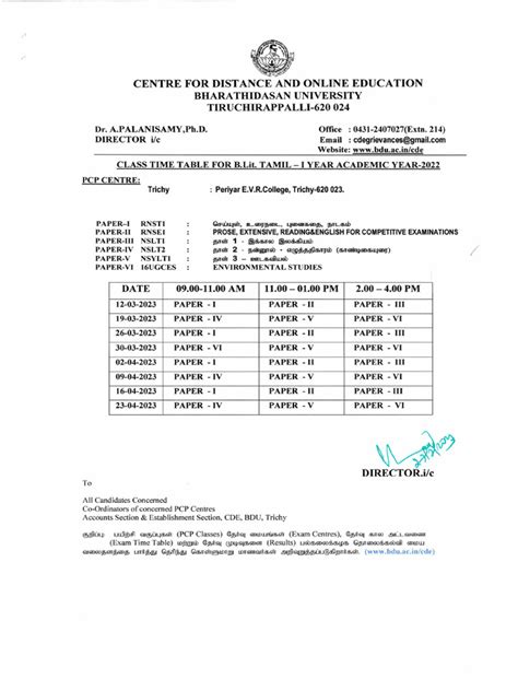 2 Ug All Course I Year Class Time Table Academic Year 2022